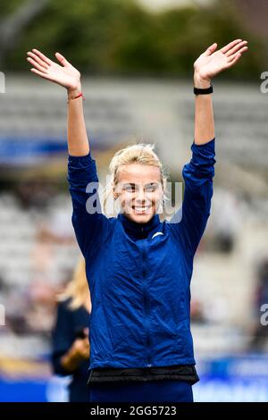 Yuliya Levchenko, of Ukraine, competes in the women's high jump final ...