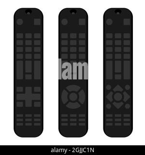 Icône de la télécommande du téléviseur. Pictogramme noir sur fond blanc ...