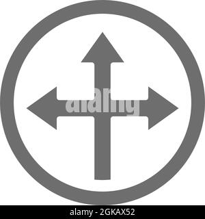 Flèche croisée, trois voies différentes, les flèches de l'icône de la ...