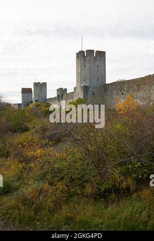 Mur de la ville de Visby (mur de l'anneau de Visby) autour de la ville ...
