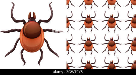 Puces isolées sur fond blanc. Insecte ravageur de dessin animé. Icône ...