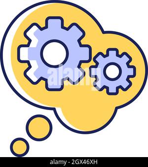 Icône de ligne de couleur de raisonnement logique. Compétences ...