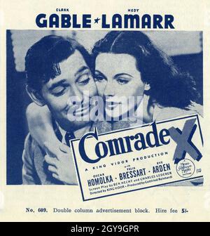 CLARK PIGNON et HEDY LAMARR dans COMRADE X 1940 réalisateur ROI VID ...