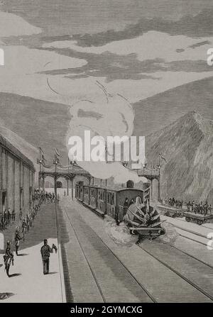 En train La gare de Portbou, Espagne Photo Stock - Alamy