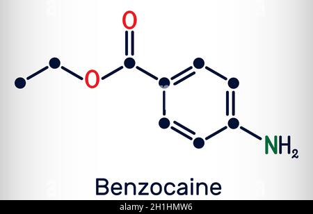 Molécule de benzocaïne.Il s'agit d'un anesthésique local.Formule ...