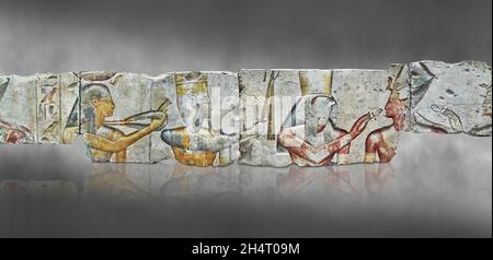 Décoration de tombeau égyptien d'Ancinet représentant Ramesses II et ...