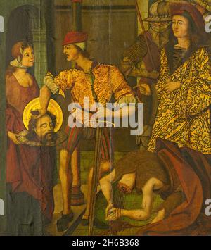 Décapitation de Saint Jean Baptiste. Détail du retable des Saints et ...