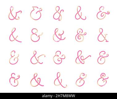 Ensemble de symboles esperluette élégants.Et de la collection d ...