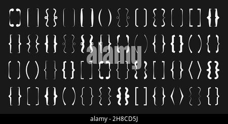 Collection de crochets de texte, zone de devis blanche.Accolades ...