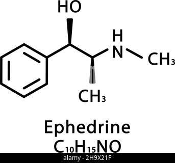 Molécule médicamenteuse d'éphédrine et structure de formule chimique de ...