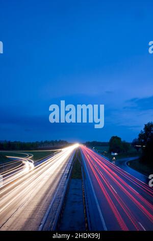 autoroute, éclairage des voies, autoroutes, autoroute, autoroutes Photo ...