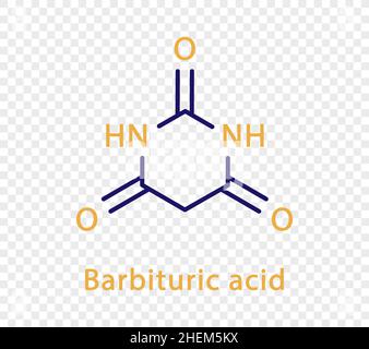 Formule chimique de l'acide barbiturique.Structure moléculaire chimique ...