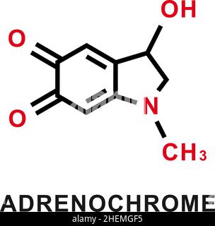 Structure moléculaire adrénochrome.Formule chimique du squelette ...