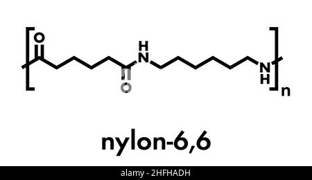 (Nylon Nylon-6,6) polymère plastique, structure chimique. Formule ...