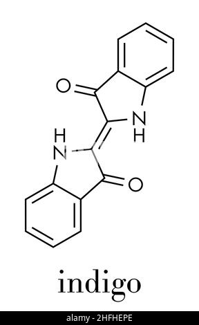 L'indigotine indigo molécule. La couleur utilisée pour la production de ...