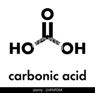 Molécule d'acide carbonique. Formé lorsque le dioxyde de carbone est ...