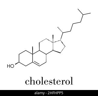 Structure moléculaire du cholestérol. Le cholestérol est un lipide et un composant structural ...
