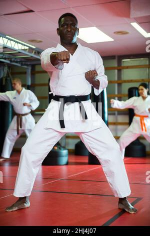 karaté afro-américain faisant un kata Photo Stock - Alamy