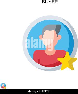 L'icône de l'acheteur avec vecteur female customer personne avatar ...