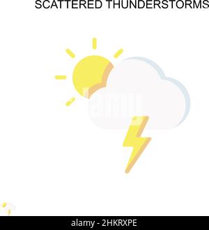 Icône d'orage, signe plat rempli, pictogramme solide isolé sur blanc ...