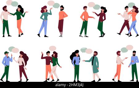 Personnages de discussion. Différentes personnes parlant homme et femme ...