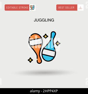 Jongleur homme icône vecteur isolé sur fond transparent, Jongleur homme ...