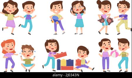 Mauvais bons enfants.Enfants de dessin animé, frère heureux soeur ...