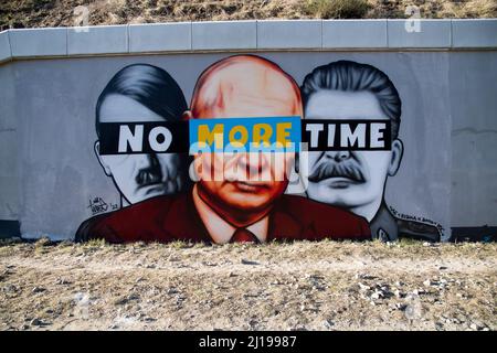 Gdansk, Pologne 11th. Mars, 2022 murale de l'artiste polonais TUSE ...