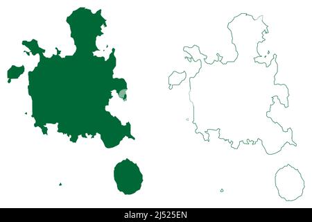 Carte de Nosy Be et de l'île de Nosy Komba (République de Madagascar ...