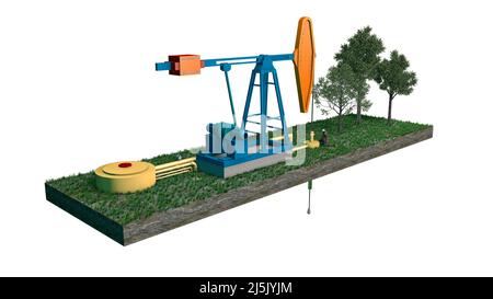 pompe à pétrole brut ou engin de forage en 3d Photo Stock - Alamy