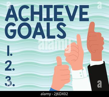 Affiche manuscrite atteindre les objectifs. Idée d'affaires axée sur ...