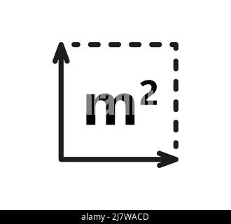 Icône mètre carré. m2 panneau. Surface plate en mètres carrés. Icône de ...