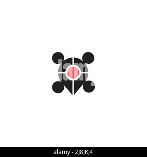 Icône d'emplacement du groupe de personnes. Rassembler les gens. Placer ...