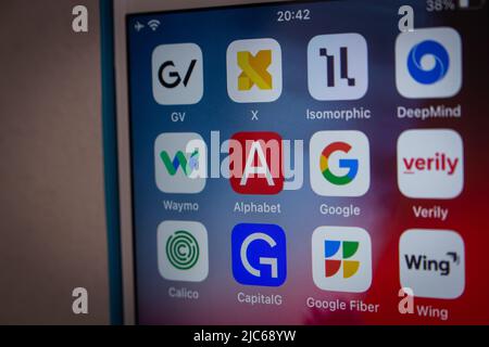 Filiales de Alphabet inc (GV, X Development LLC, isomorphic Labs ...