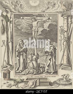 Crucifixion du Christ, Antonie Wierix (II), après Maerten de Vos, 1582 - 1586 la crucifixion du ...