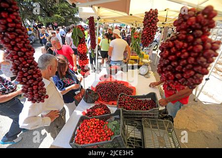 Hammana, Liban. 12th juin 2022. Les gens visitent le festival de la ...