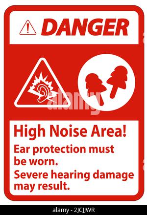 Panneau d'avertissement : port d'une protection auditive pour zone à ...