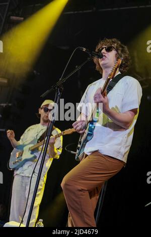 Jack Cochrane, chanteur et guitariste en chef du groupe de rock ...