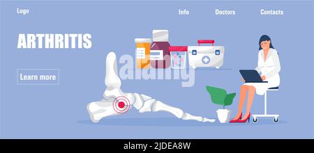 Polyarthrite rhumatoïde du pied. Les médecins minuscules traitent le ...