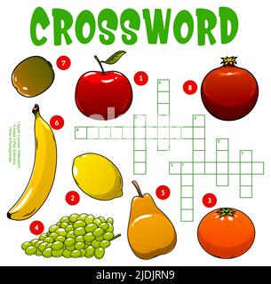 Récoltez les fruits bruts crossword puzzle feuille de travail pour ...