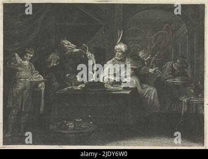 Jupiter transforme le roi Lycaon en loup, métamorphies d'Ovid (titre de ...