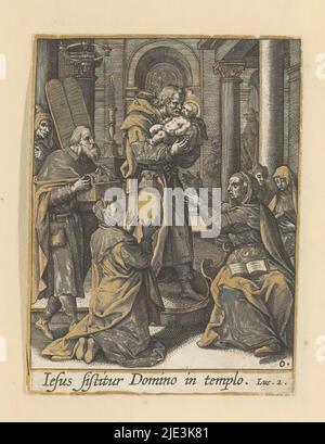 Présentation dans le temple, Adriaen Collaert, d'après Jacques de BIE, d'après Maerten de vos, c ...
