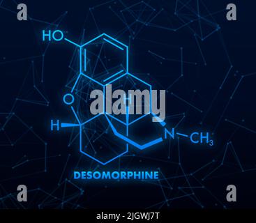 Formule chimique de la desomorphine. Structure moléculaire chimique de ...