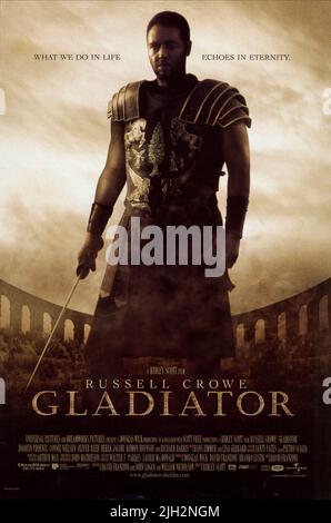 Russell Crowe Poster film: Gladiator (USA/UK 2000) personnages: Maximus Director: Ridley Scott ...