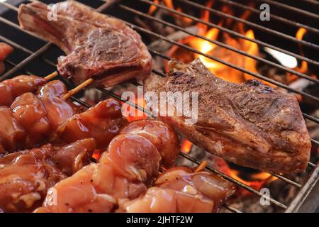 Braai sud-africain traditionnel. Braai ou barbecue, barbecue. Viande ...
