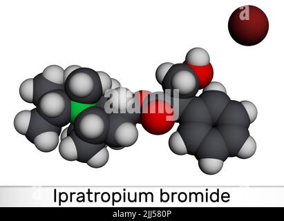 De rendu 3D de la structure de l'atome de brome isolated over white ...