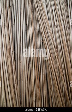 Lignes et lignes de bâtonnets de jute brun arrière-plan de texture d'un ...