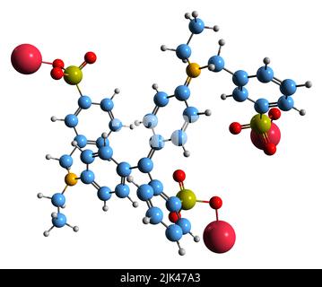 3D image de la formule du squelette o-xylène - structure chimique ...