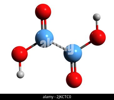 3D image de la formule squelettique de l'acide oxalique - structure ...