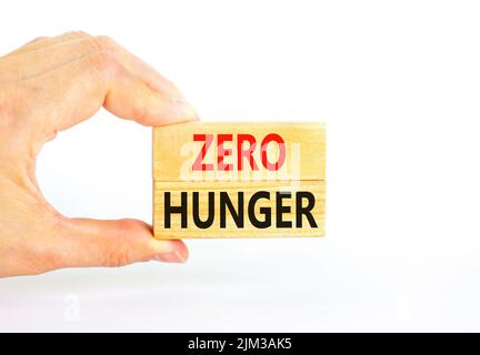 Symbole de faim zéro. Concept mots faim zéro sur des blocs de bois sur ...